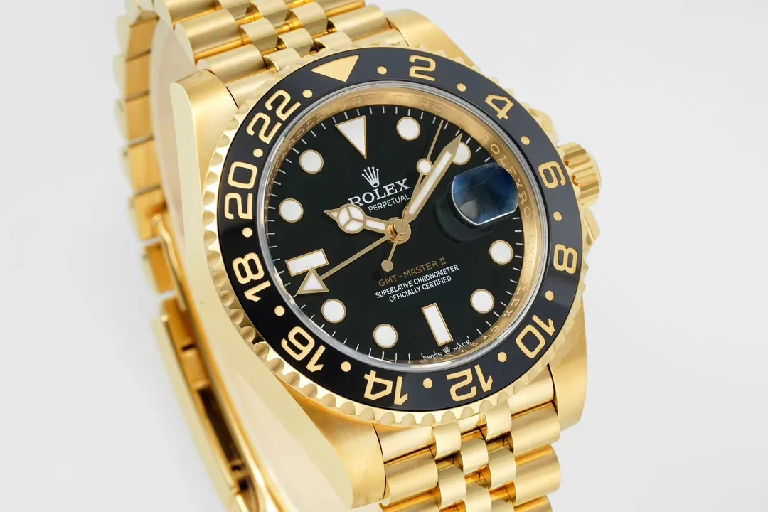 Replika AR Factory Rolex GMT-Master II 40mm 18K žuto zlato crni ...