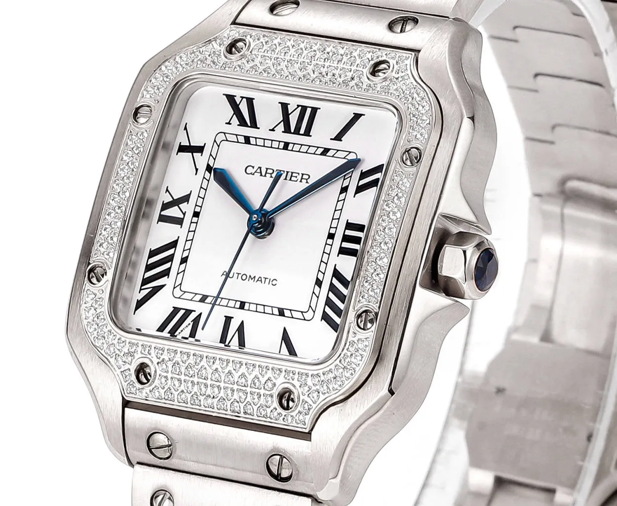 Replica Cartier Santos de Cartier Automatic Stainless Steel Watch with ...